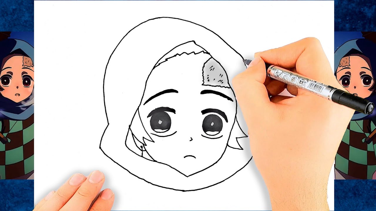 draw kid tanjiro | in 1 minute how to draw tanjiro kid | Demon Slayer ...
