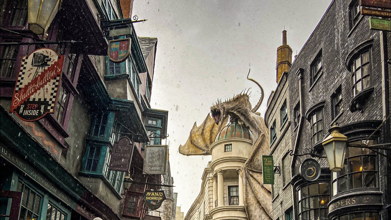 Rainy day at Diagon Alley | ASMR | Universal Orlando - YouTube