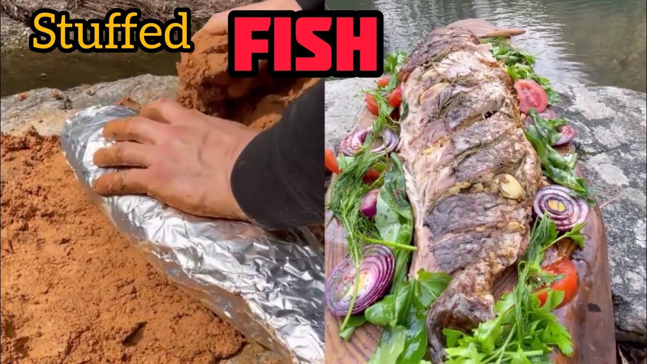 stuffed fish cooked in a mud oven [ASMR COOKING] - YouTube