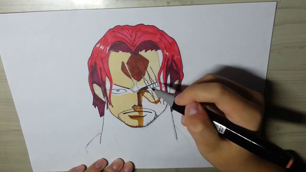 Akagami Shanks Speed Drawing - YouTube