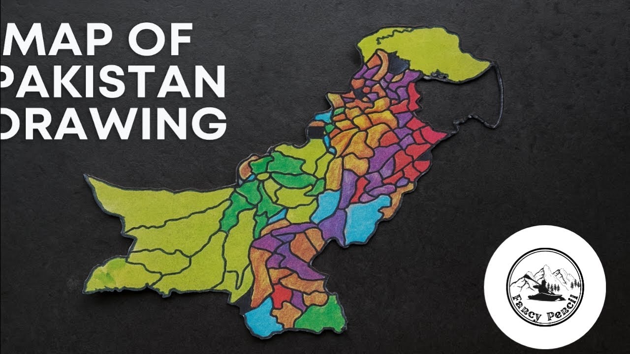 Pakistan Map drawing | How to draw Pakistan Map step by step | map of ...