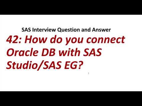 How do you connect Oracle DB with SAS Studio/SAS EG? || SAS Interview Question/Answer - YouTube