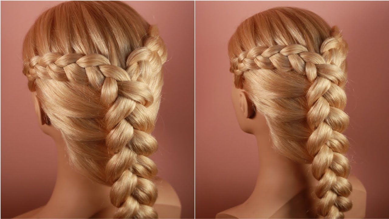 Lace braids into Dutch braid 🌿 - YouTube
