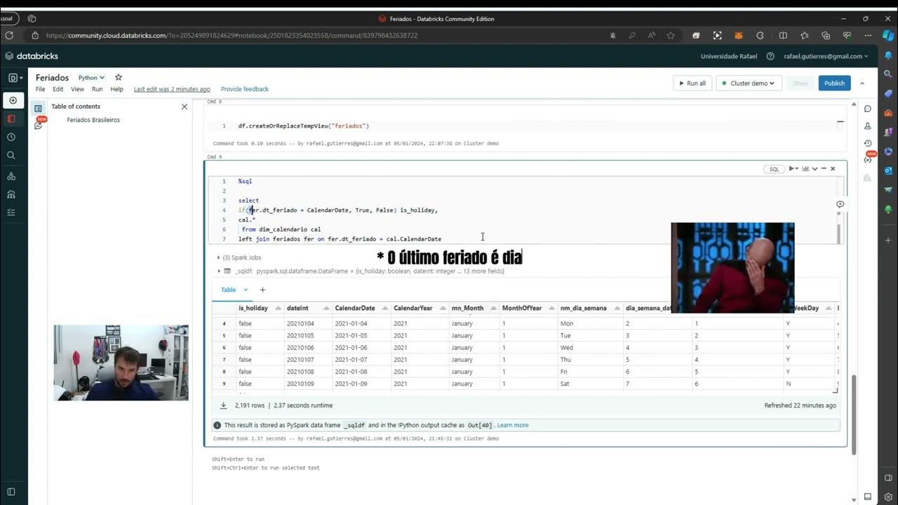 Criando tabela dim calendar no databricks - YouTube