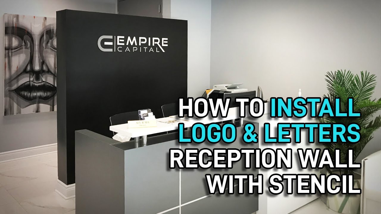 How to Install Logo & Letters Reception Wall with Paper Stencil - YouTube
