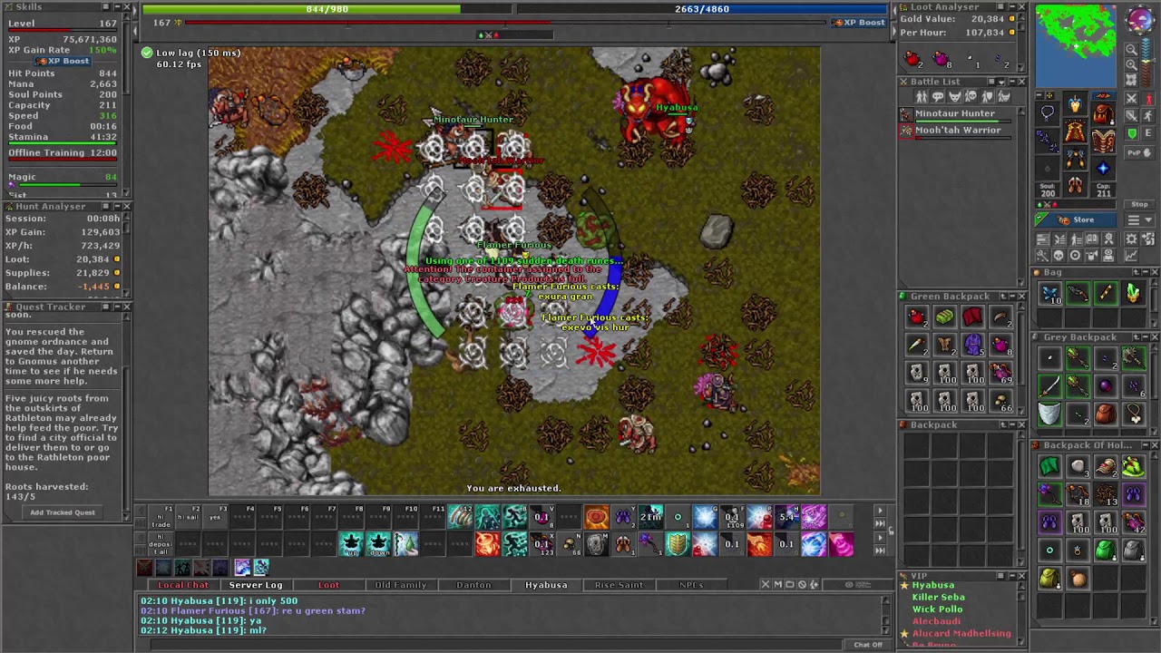 Tibia #79 - HUNT Party x2 sorc - Mino Oramond - Sorc - #25 Flamer - YouTube