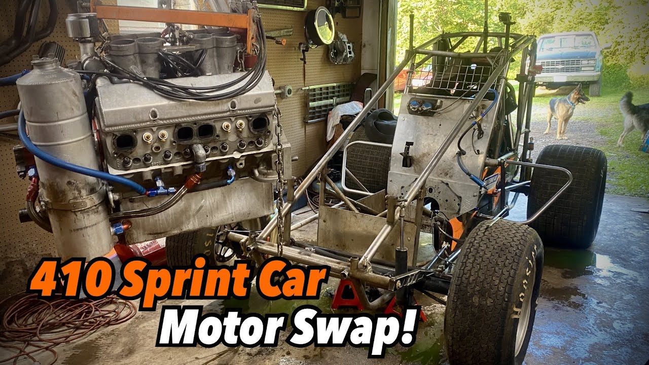 Sprint Car Engine Swap! Ditching the BLOWN UP 410 for a 305! - YouTube