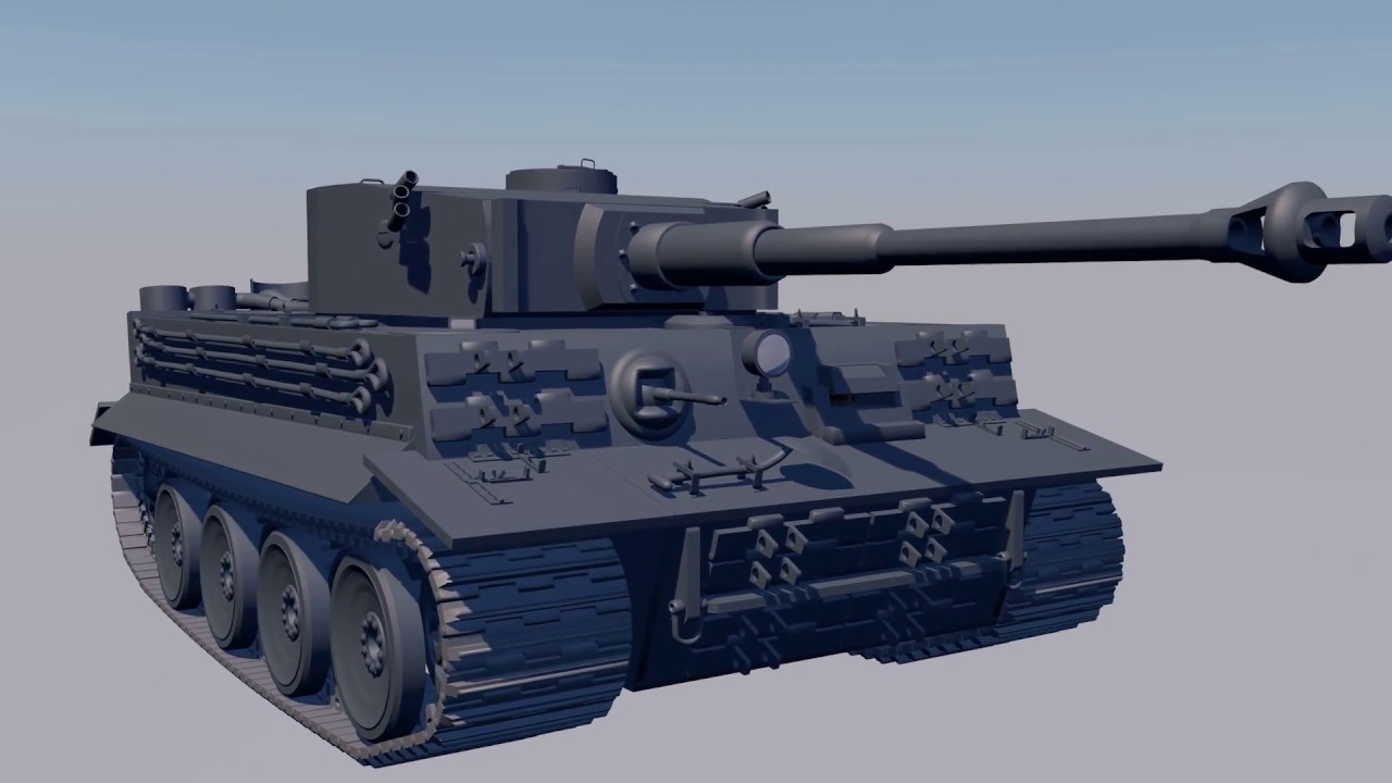 Tiger 1 3D Model ohne Textur - YouTube