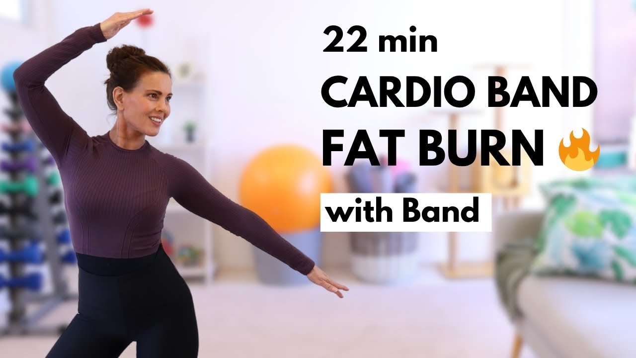 25 Minute Resistance Band Cardio | No Repeat Standing Fat Burning ...
