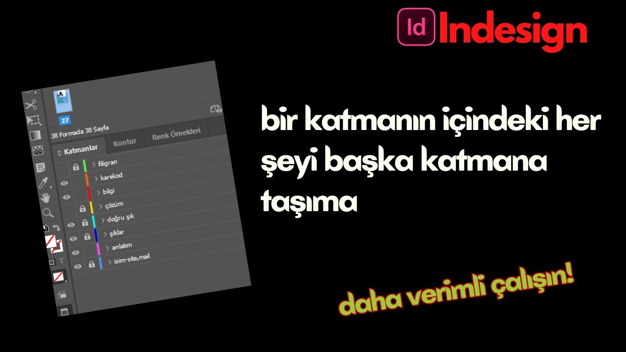 Bir katmandaki her şeyi diğer katmana 2 sn de taşıma🔆Indesign 2025🔆indesign dersleri - YouTube