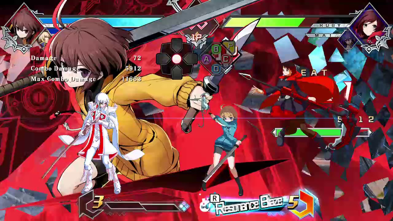 BlazBlue Cross Tag Battle Linne/Jin Neutral Cross Combo - YouTube