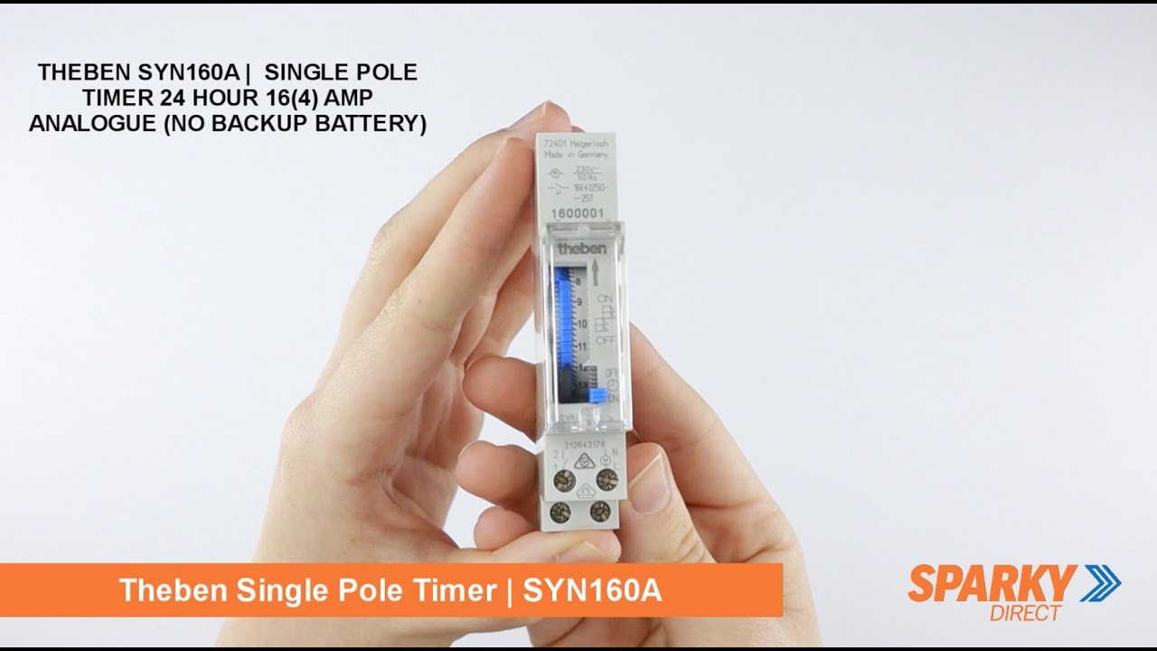 THEBEN SYN160A | SINGLE POLE TIMER 24 HOUR 16(4) AMP ANALOGUE (NO ...