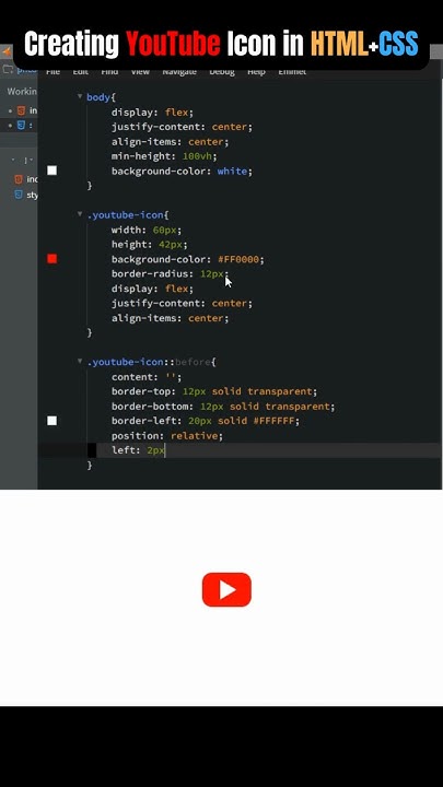 Create YouTube Icon in HTML CSS (NO IMAGE) - YouTube