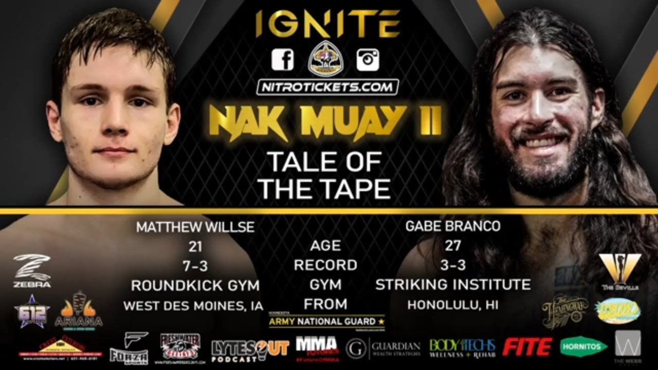 Ignite Nak Muay 2 Matthew Willse vs Gabe Branco - YouTube