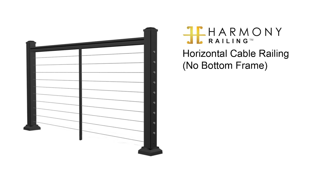 Horizontal Level Cable Railing (Top Rail Only) | Harmony Railing - YouTube