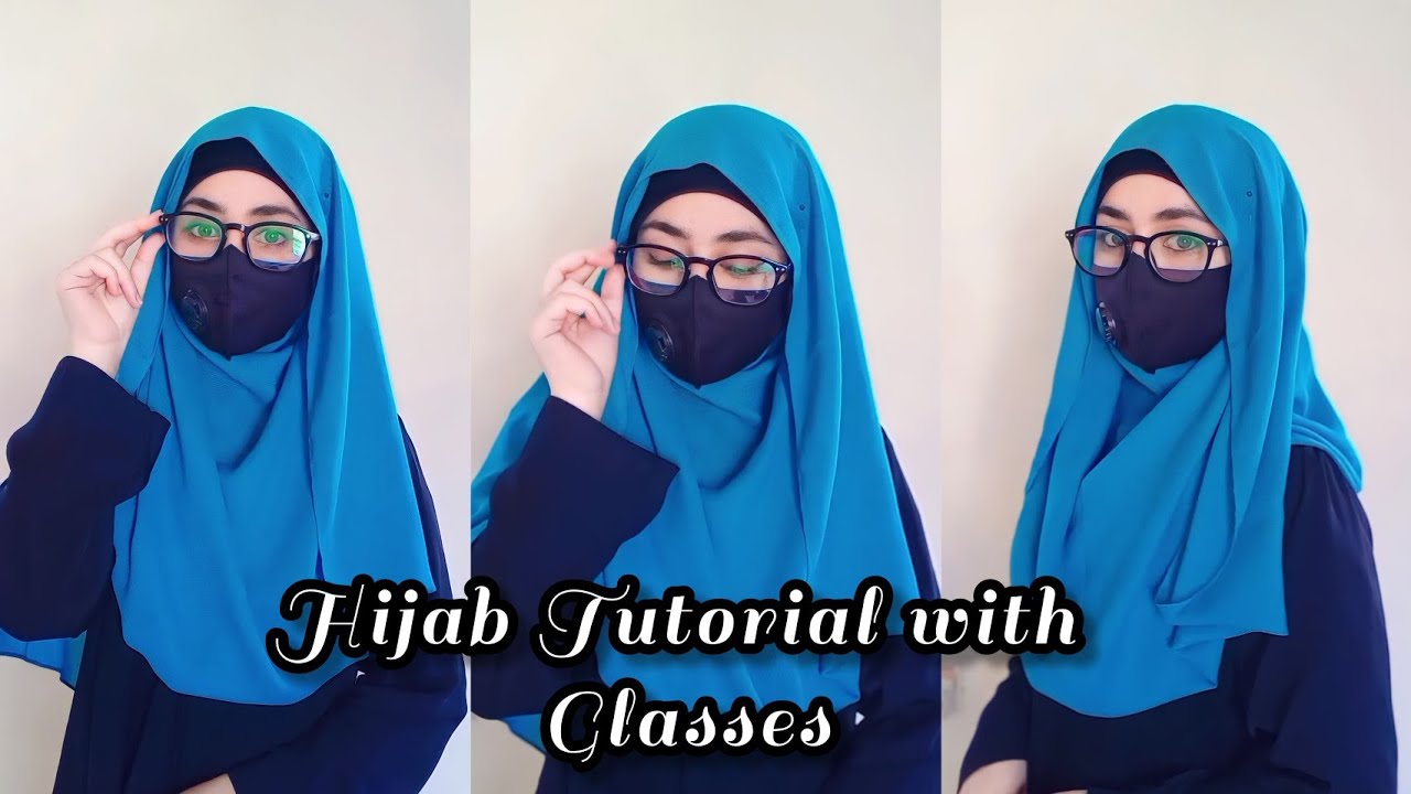 One minute Hijab Tutorial With Glasses || Hijab Style || zainab__ - YouTube