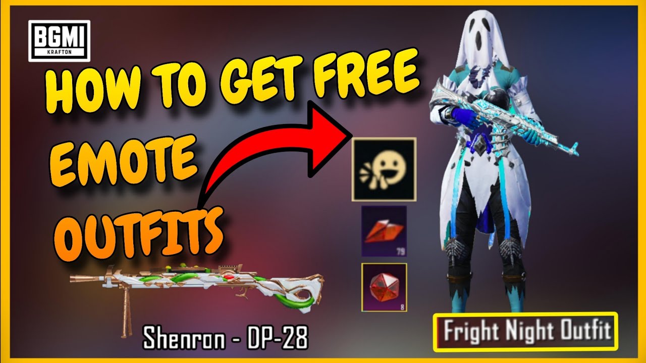 HOW TO GET EMOTE OUTFITS FRIGHT NIGHT OUTFIT FREE | BGMI FRIGHT NIGHT ...