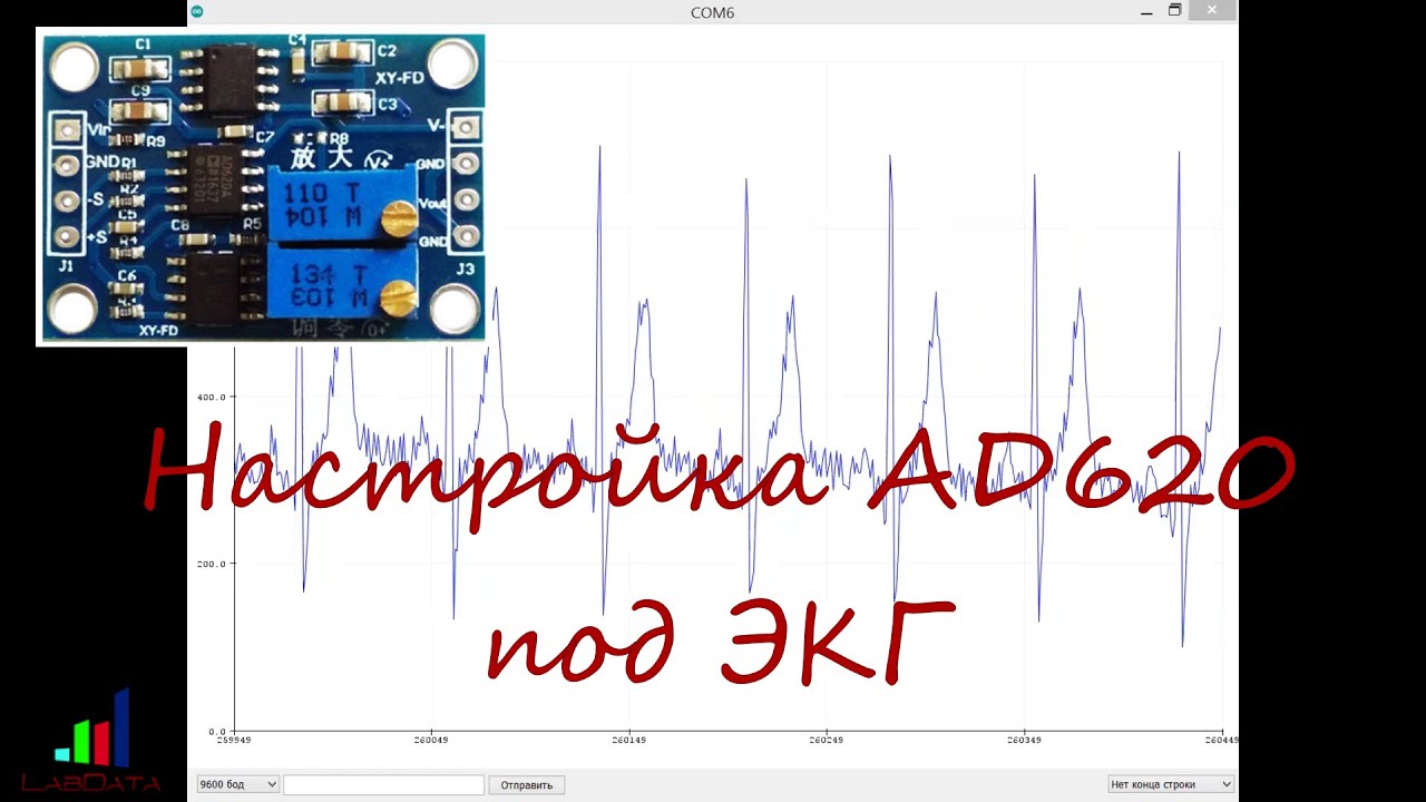 Как просто настроить модуль AD620 под сигнал на примере ЭКГ - YouTube