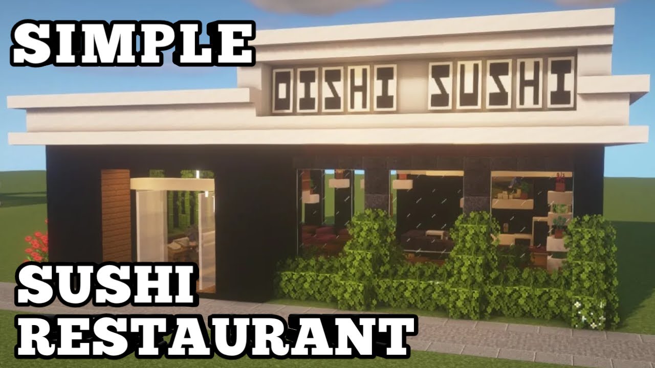 Minecraft Simple Sushi Restaurant | How to build Minecraft sushi ...