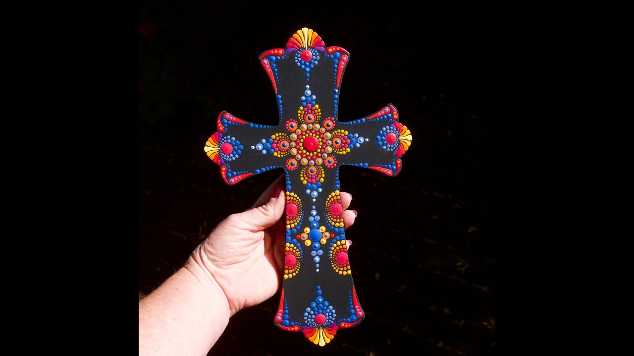 Wooden Cross- How to dot paint with Kristin Uhrig - YouTube