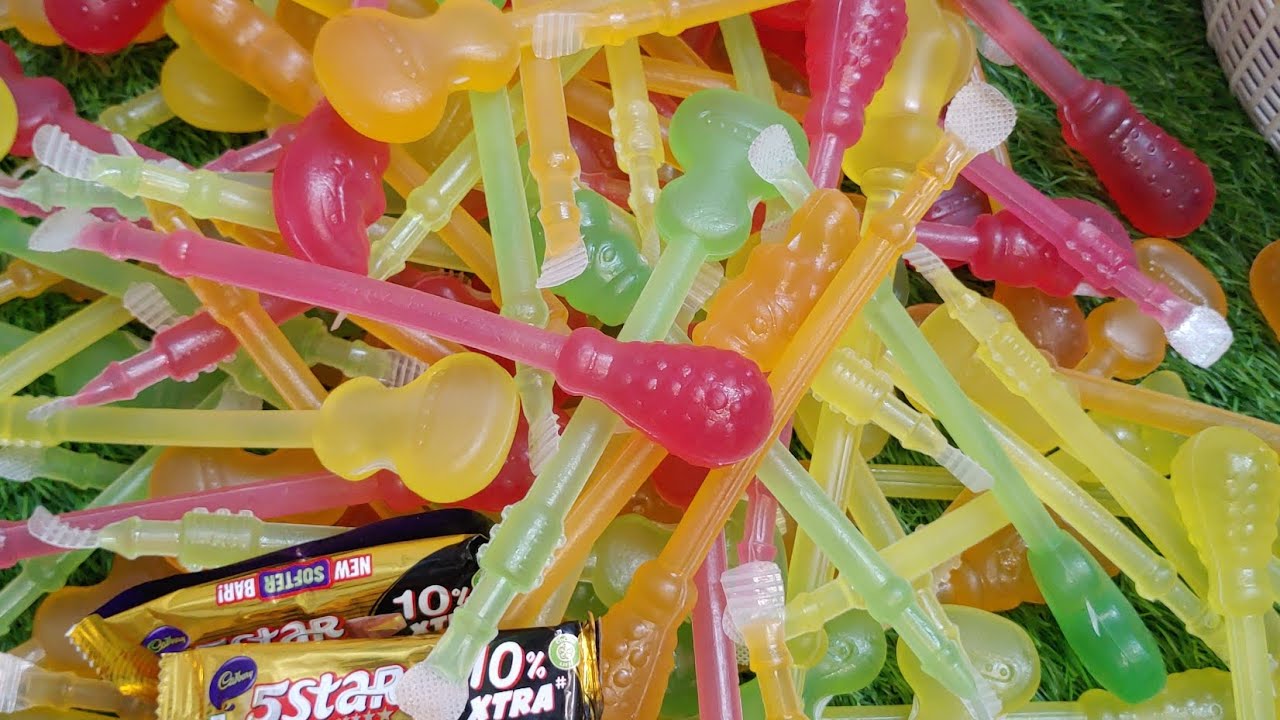 Very big stick jelly and yummy 5 star chocolate - YouTube