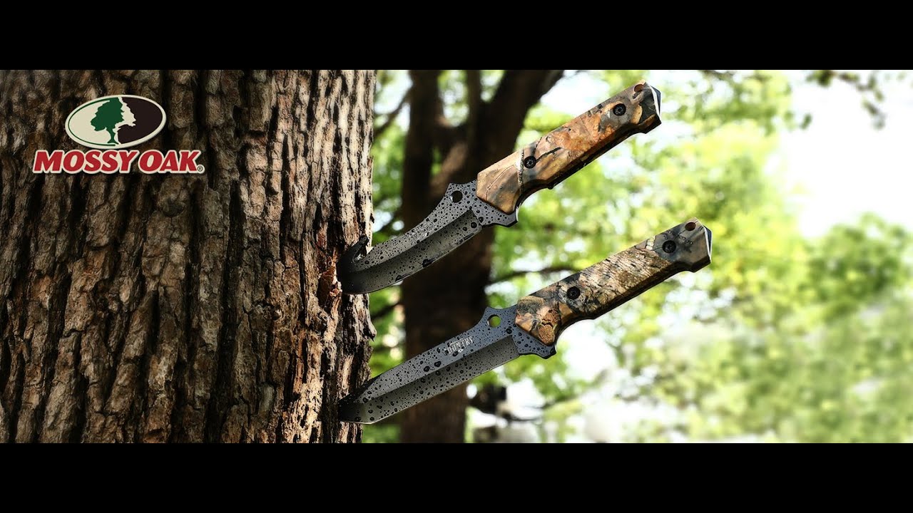 Mossy Oak Fixed Blade Hunting Knife Set - YouTube