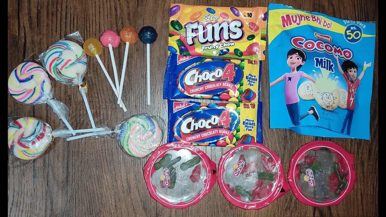 Yummy Lot Of Candy Opening | Choco 4, Cocomo,Rainbow Lolypop, Colourful ...