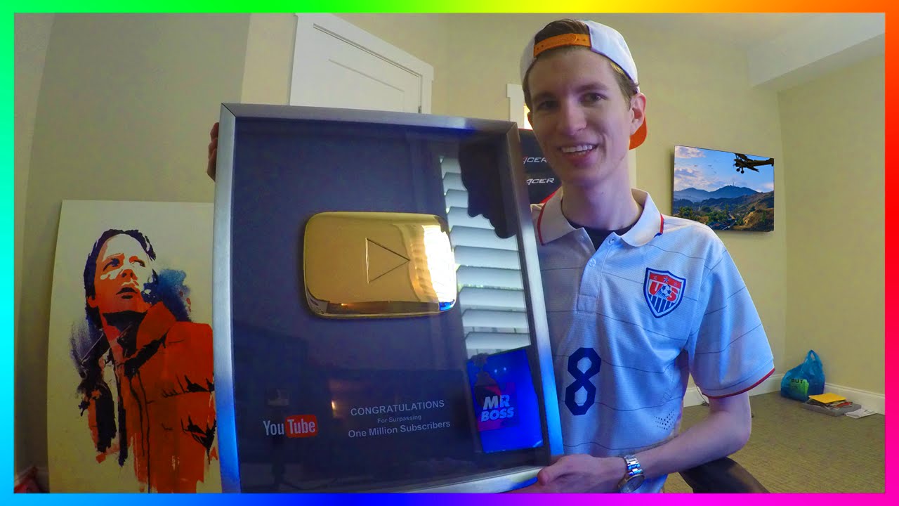 1,000,000 SUBSCRIBER MRBOSSFTW GOLD PLAY BUTTON UNBOXING + NEW 2016 ...