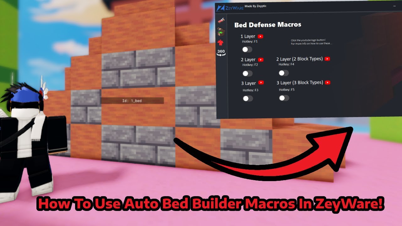 How To Use Bed Macros In ZeyWare! - Roblox Bedwars - YouTube