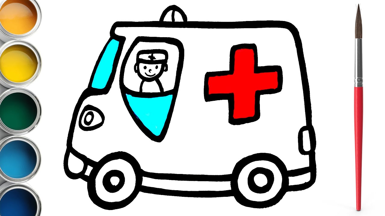 How to draw an ambulance for kids easy and step by step | Learn how to ...