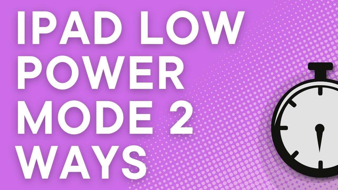 iPad low power mode: 2 easy ways to turn it on (iPad OS) (2024) - YouTube