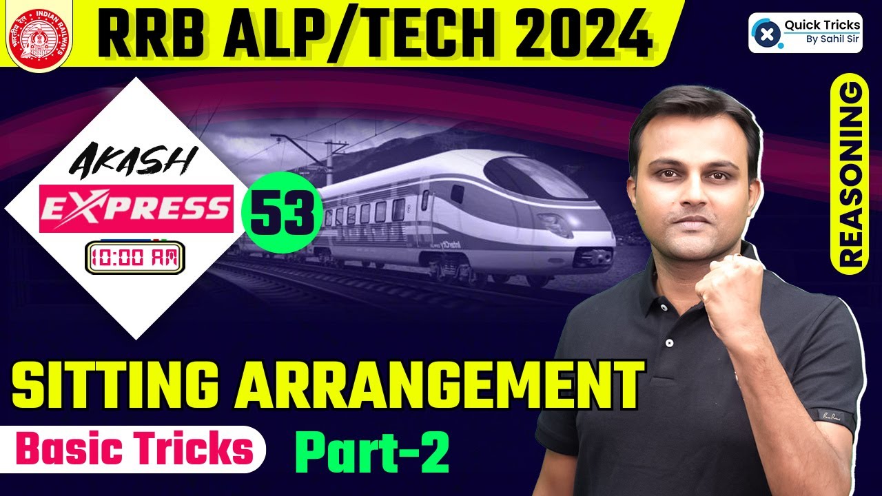 Akash Express for RRB ALP/Tech 2024 |Sitting Arrangement Basic Tricks (Part-2) |by Akash Sir ...