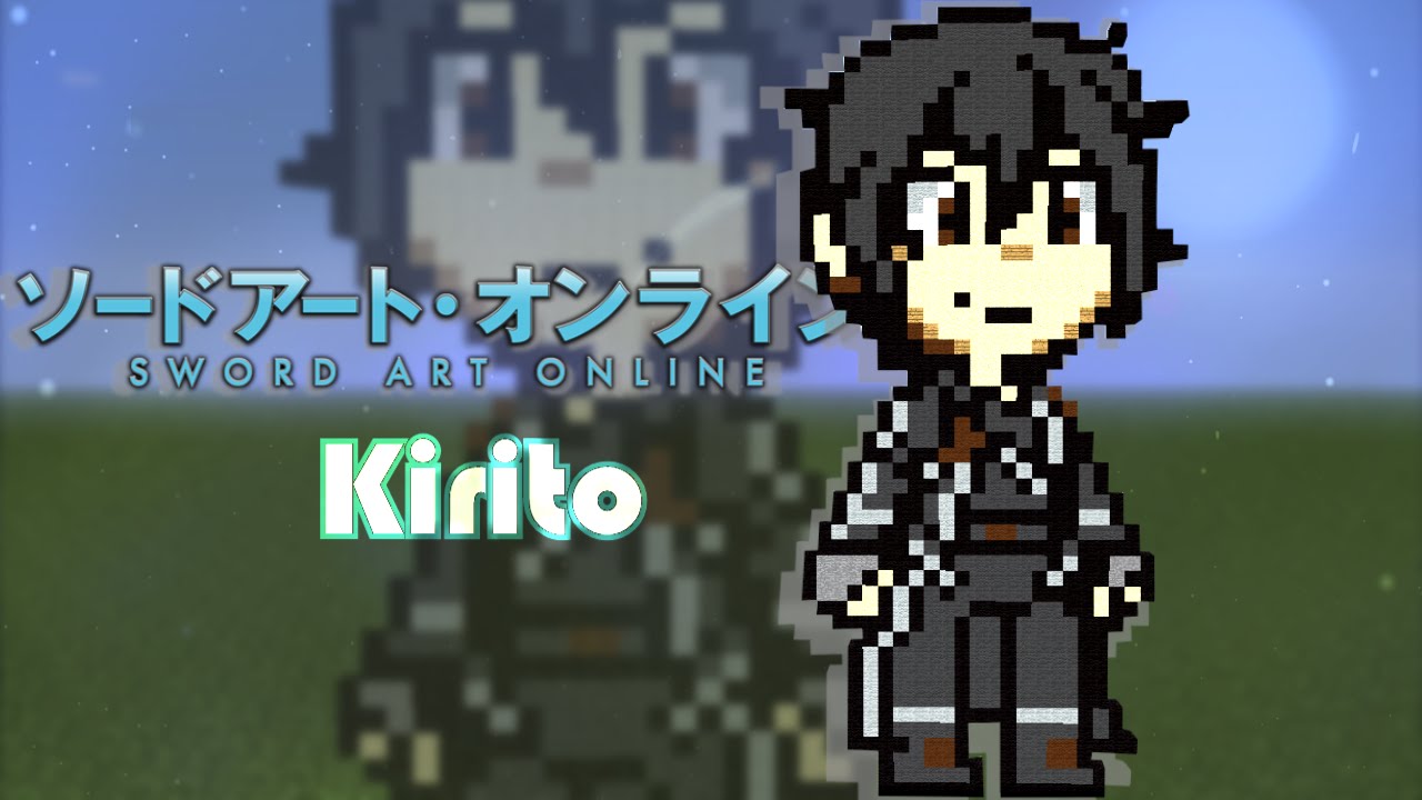 Minecraft tutorial:Como construir a kirito (SAO) Pixel art - YouTube