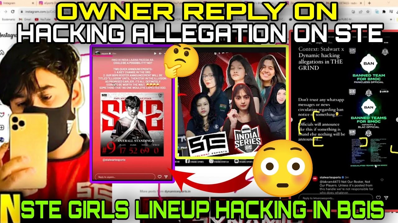 STE girls hacking 😳|| alligation on ste Esports reply 😨 - YouTube