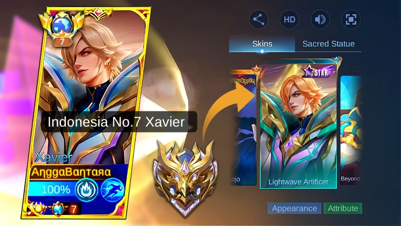 I TRY XAVIER STARLIGHT PAINTED SKIN🔥 | TOP 1 XAVIER ONE HIT BUILD ...