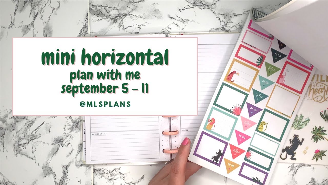Mini Horizontal Plan With Me // Happy Planner // Sept 5 - 11 - YouTube