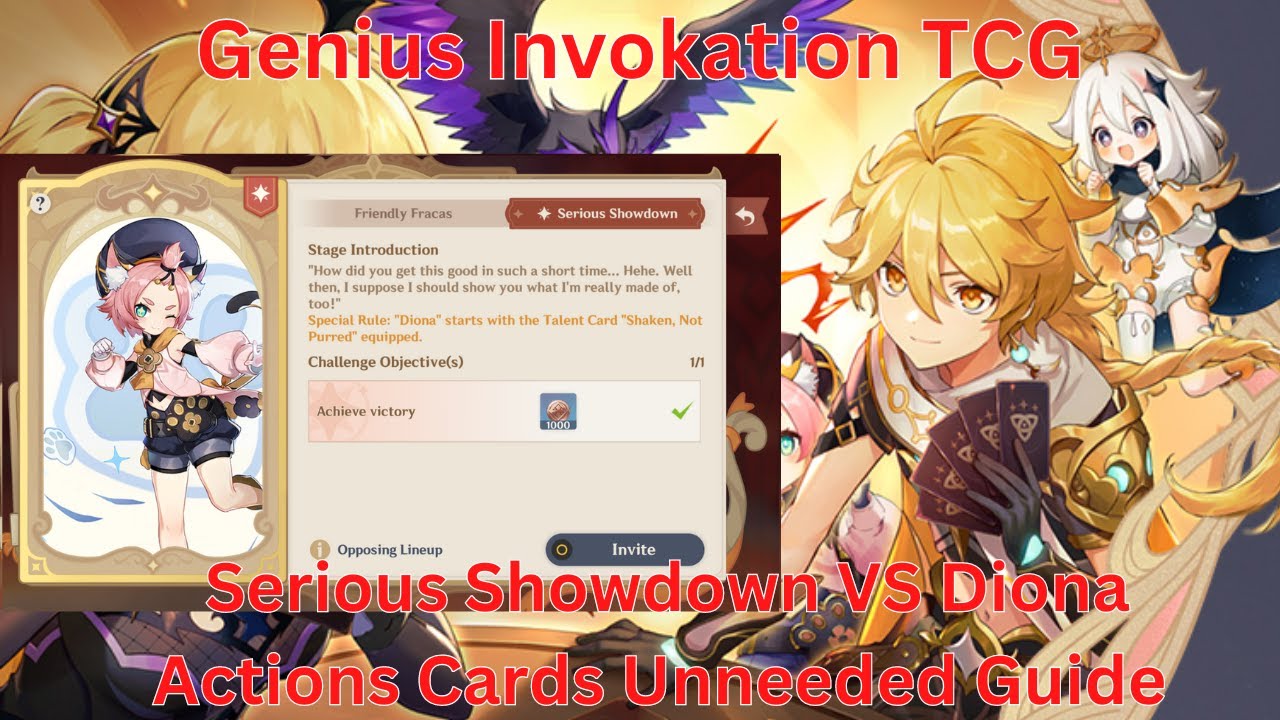 Genius Invokation TCG: Serious Showdown VS Diona Actions Cards Unneeded ...