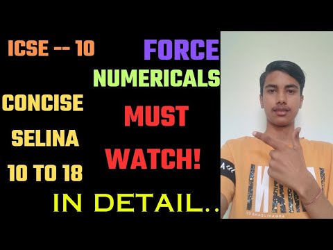 class 10 icse force numerical /class 10 icse physics chapter 1 force ...