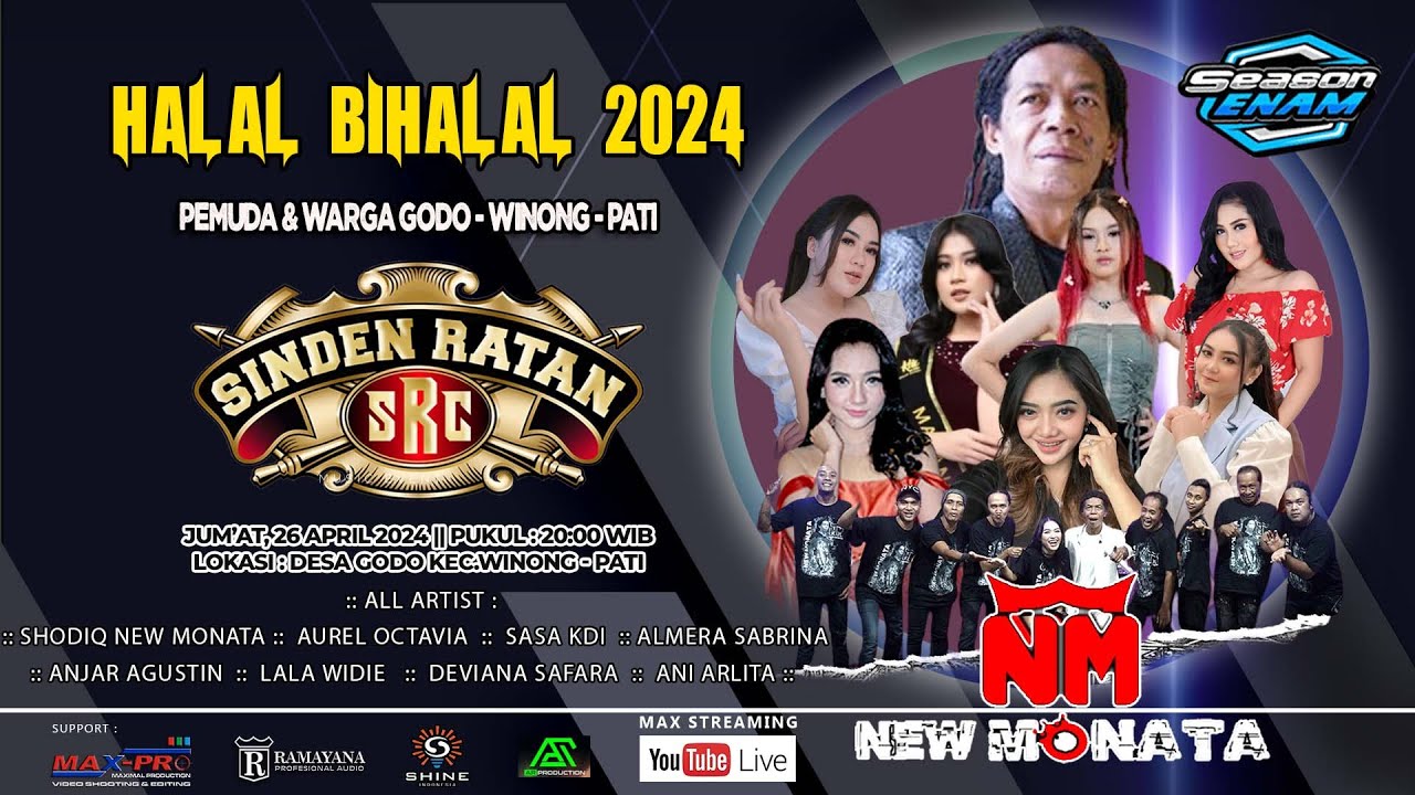 LIVE STREAMING OM. NEW MONATA 2024 || HALAL BIHALAL SINDEN RATAN SEASON ...