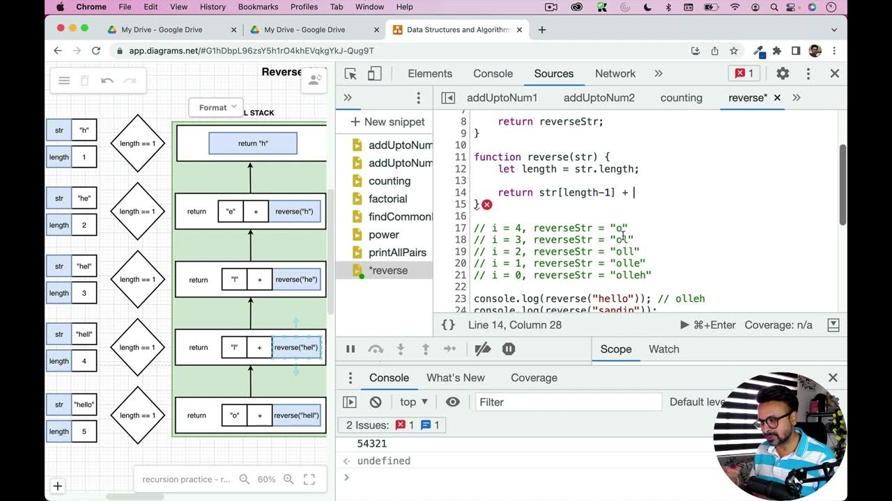 Recursion Practice - Reverse Of A String - YouTube