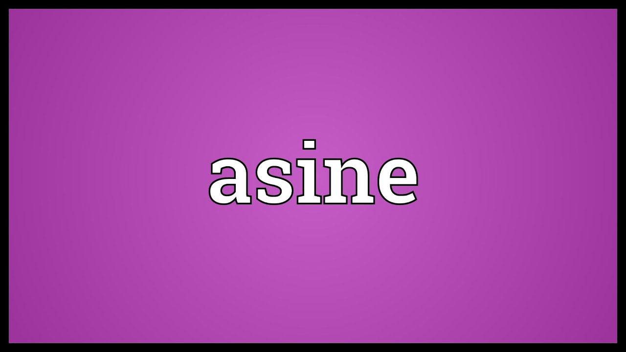 Asine Meaning - YouTube
