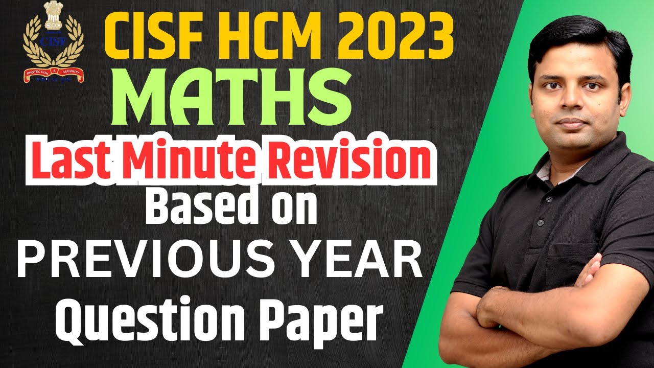 CISF HCM Previous Year Question Paper CISF Head Constable Previous Year ...
