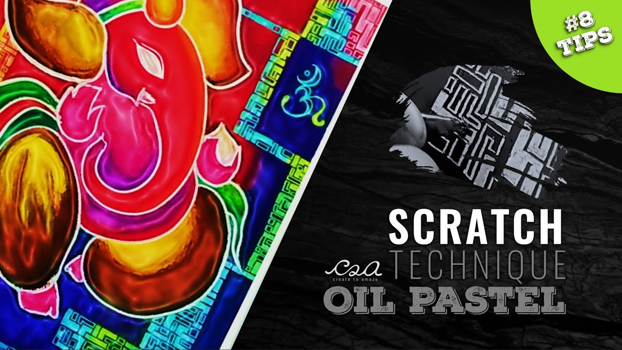 Oil pastel Scratch Art | Easy scratch art | Color Etching | Scratch art ...