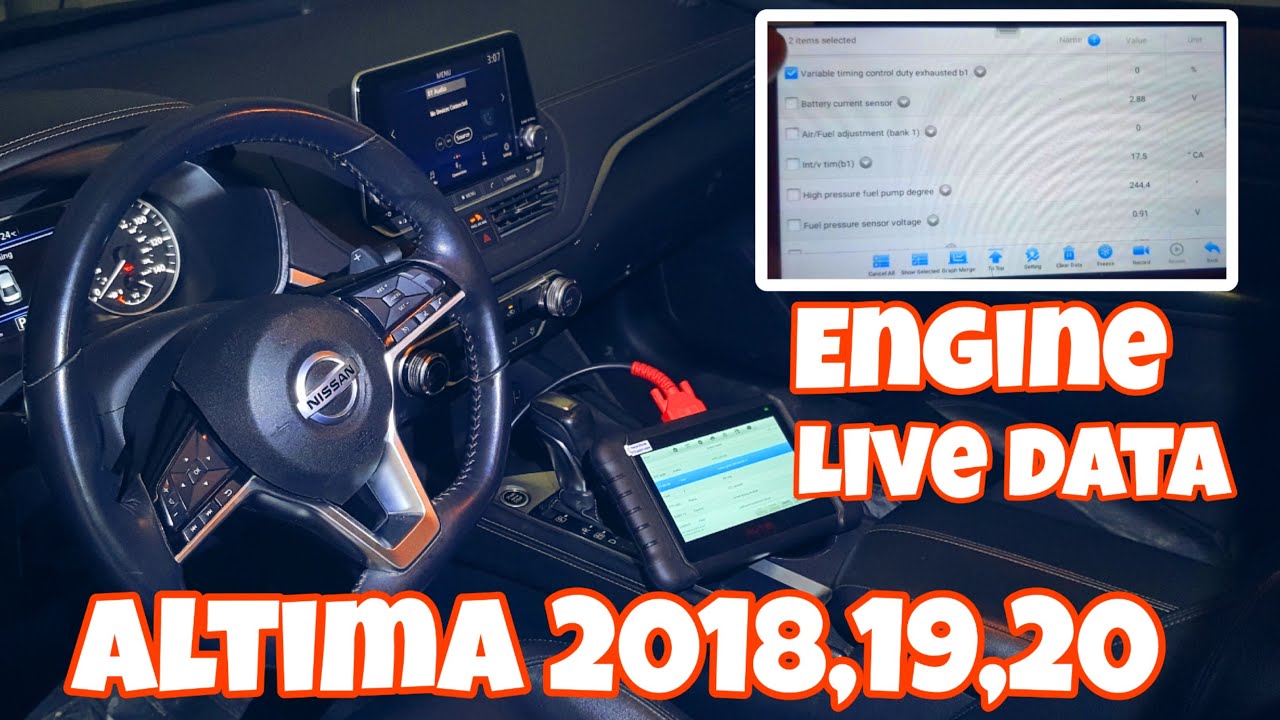 Altima 2018,2019,2020,2021 engine live data. - YouTube
