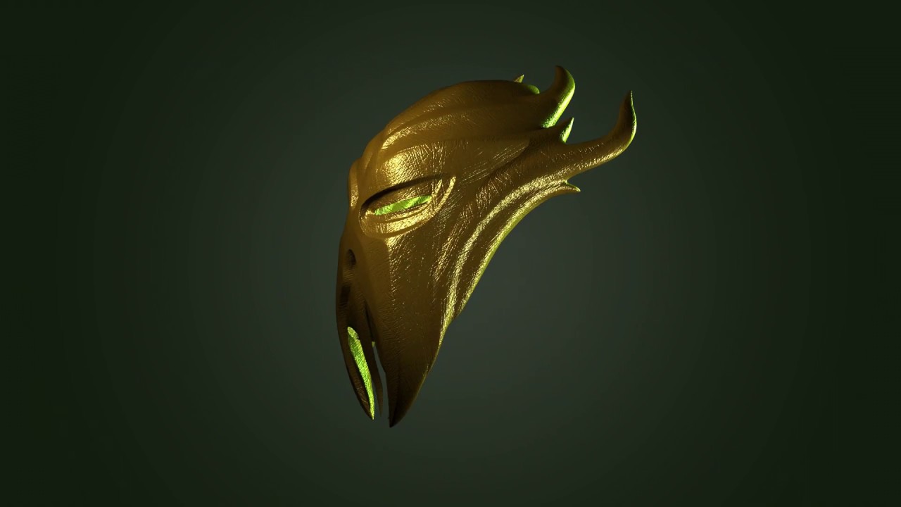 Miraak's Mask Turntable Render - YouTube