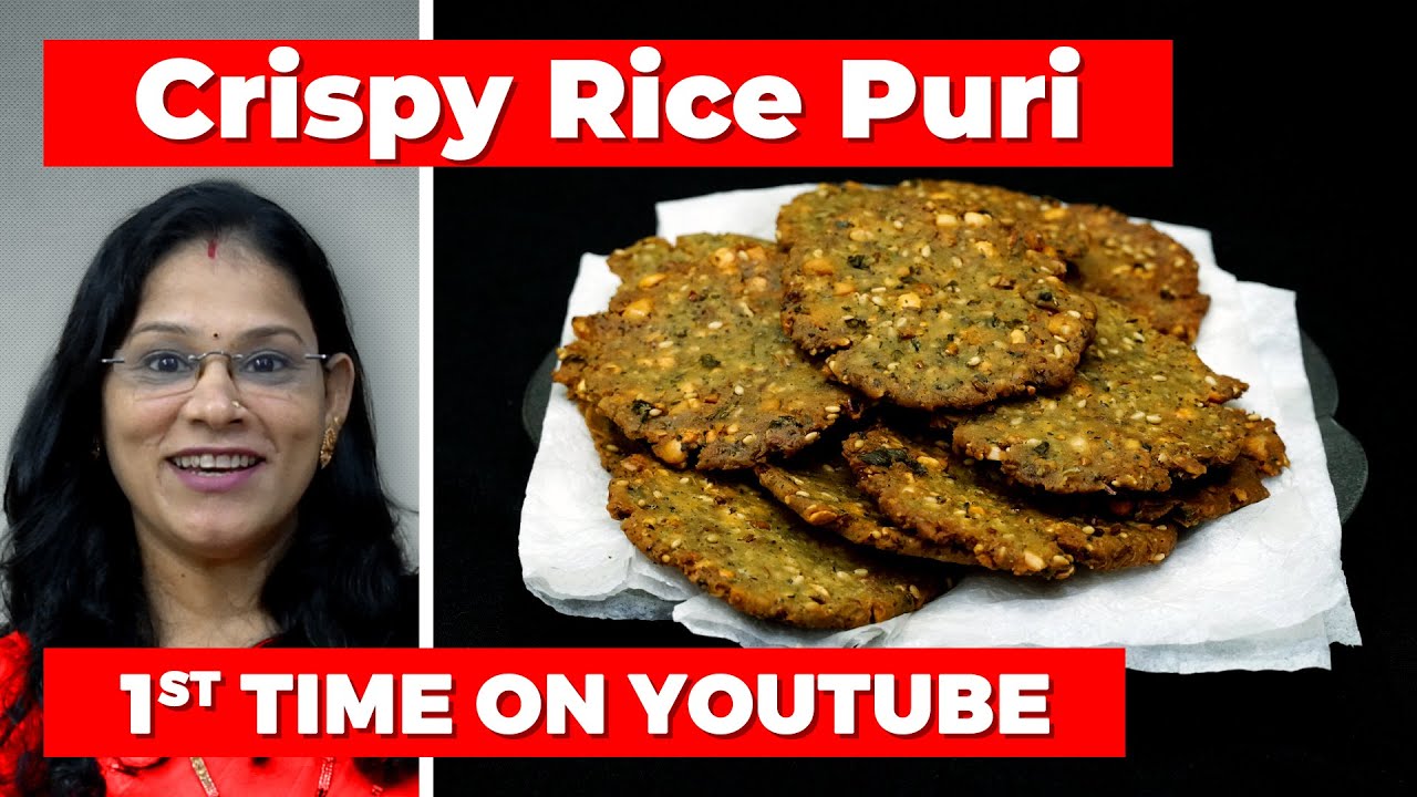 Crispy Rice Flour Puri Recipe | Chokha na lot ni poori | Healthy ...