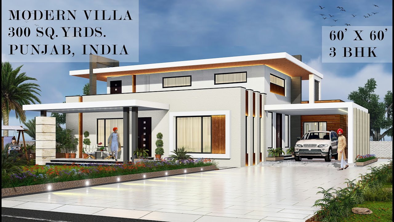 MODERN VILLA DESIGN 300 Sq.Yards 3BHK Walk-through | Architect Navgeet ...