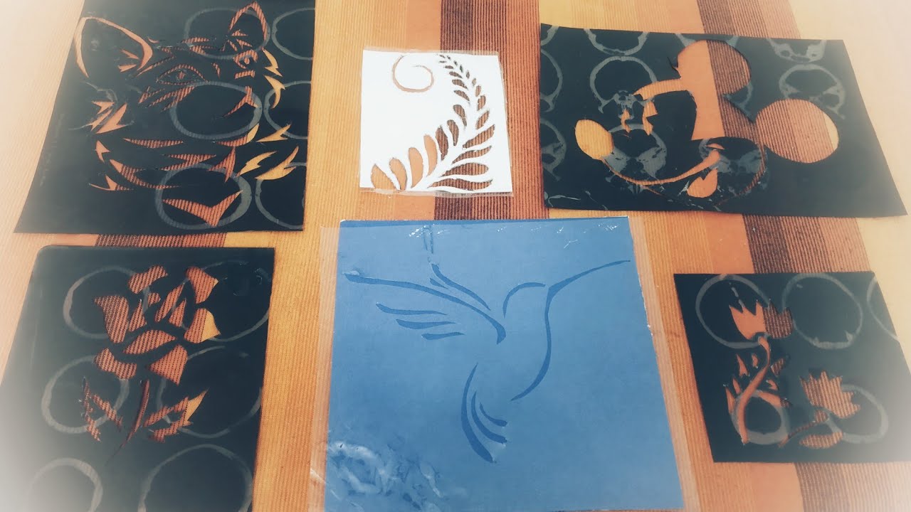 DIY STENCIL MAKING TECHNIQUE-DRAWING STENCIL CUTTING - YouTube