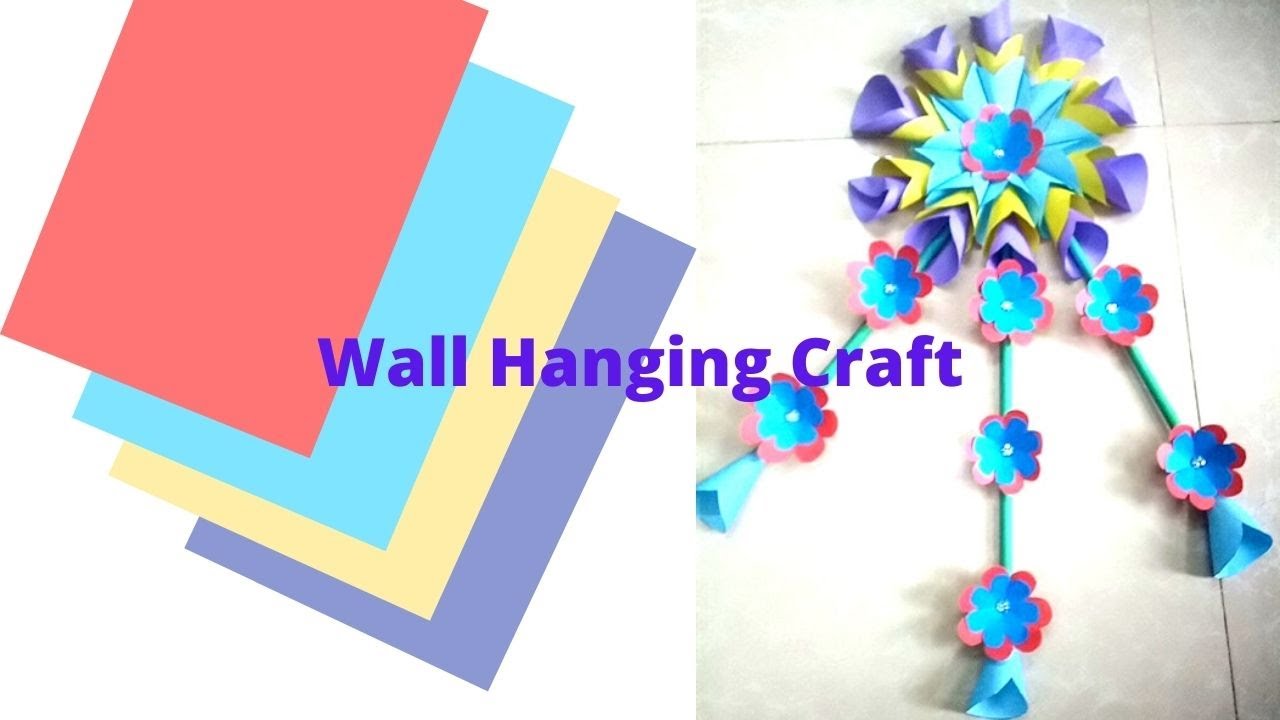 Color Paper wall Hanging Craft Idea. Easy Paper Craft Idea. - YouTube