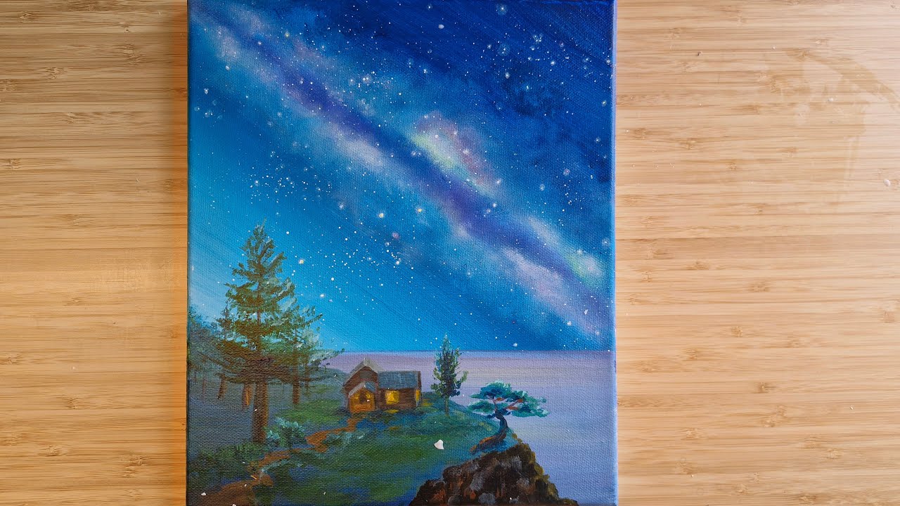 How to Paint Milky Way View /Easy Acrylic Painting/ - YouTube